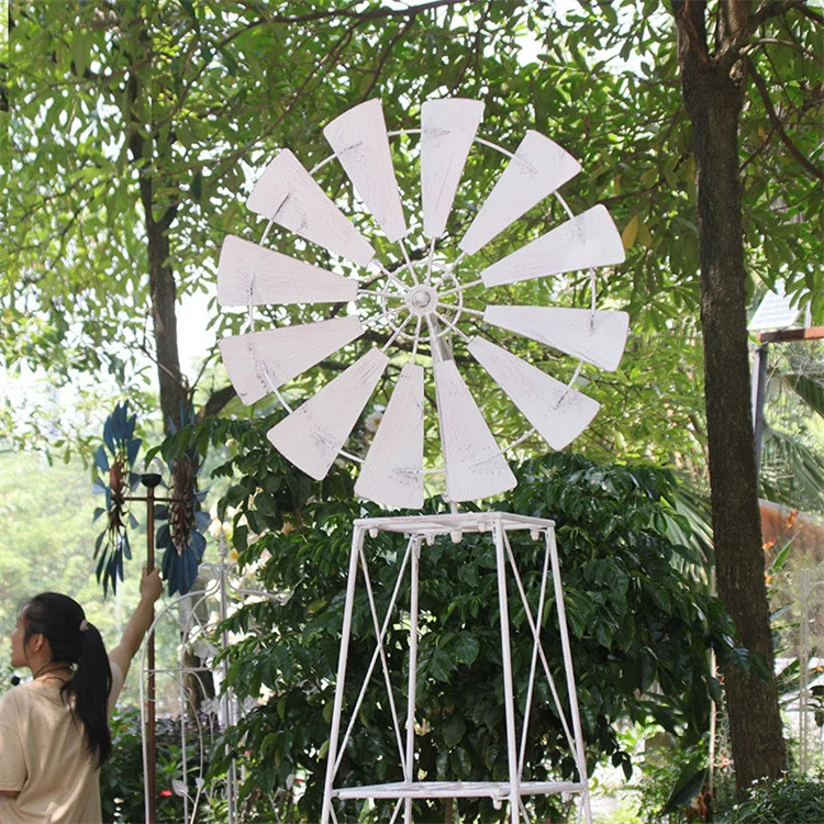 Wrought Iron Windmill Gardening Flower Shelf Jasmine Climbing Rack ...