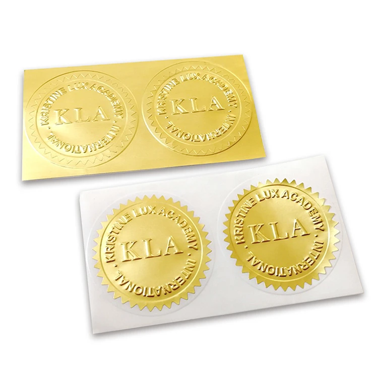Gold Stamping Sticker Printing - Embossed Metallic Foil