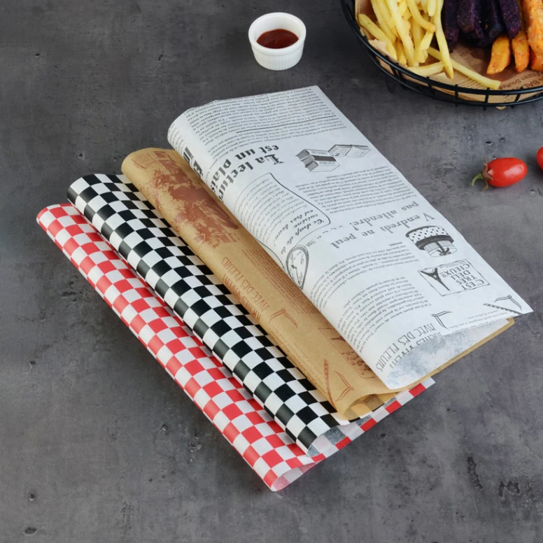 Custom Printed Kraft A4 Wrapping Deli Paper Shawarma Food Grade Wax ...