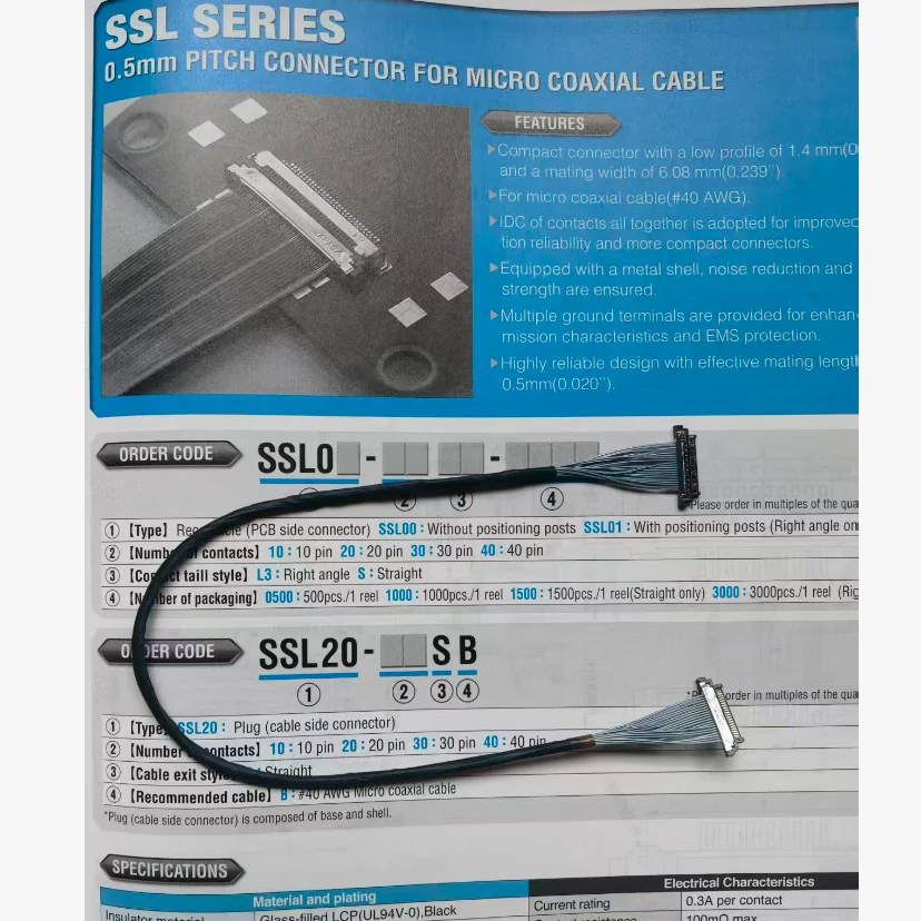 SSL SERIES 0.5mm PITCH CONNECTOR for MICRO COAXIAL CABLE| Alibaba.com