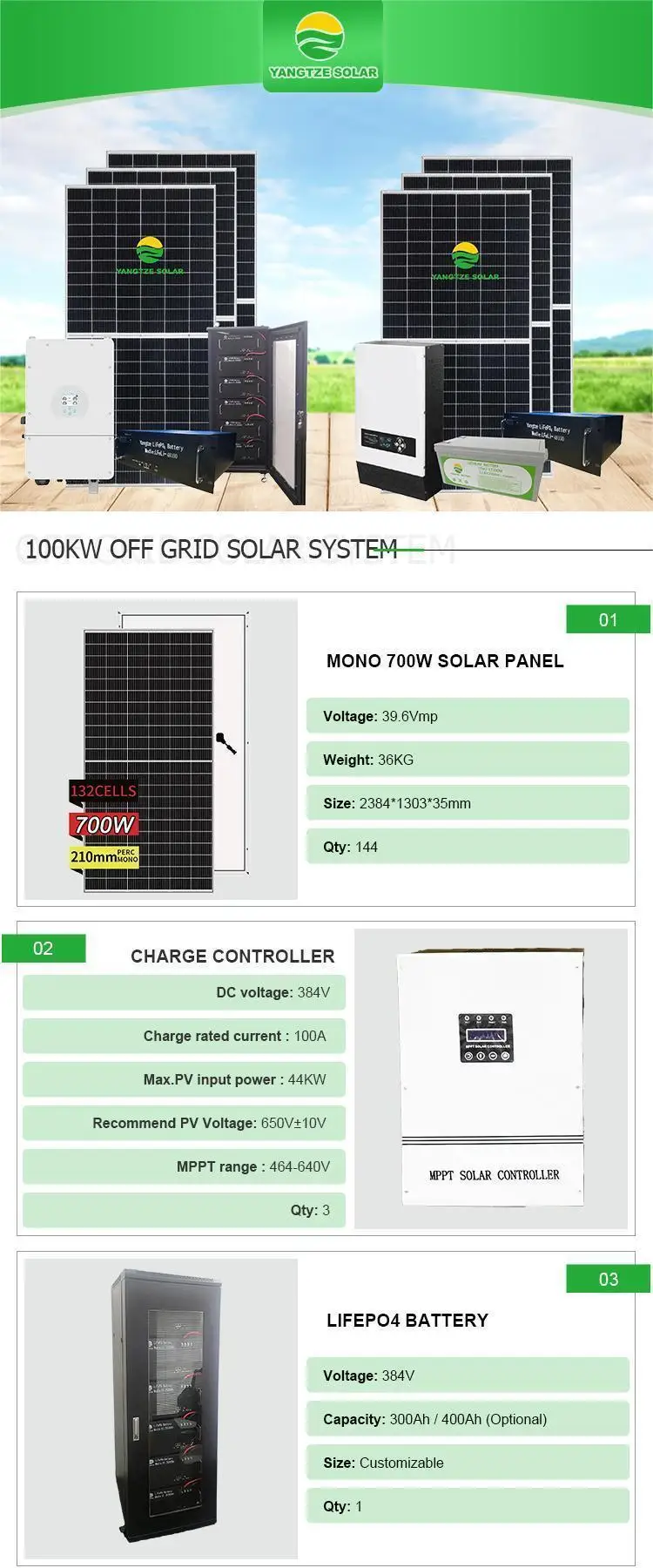 100kw Commercial off Grid Solar Storage System for Industry