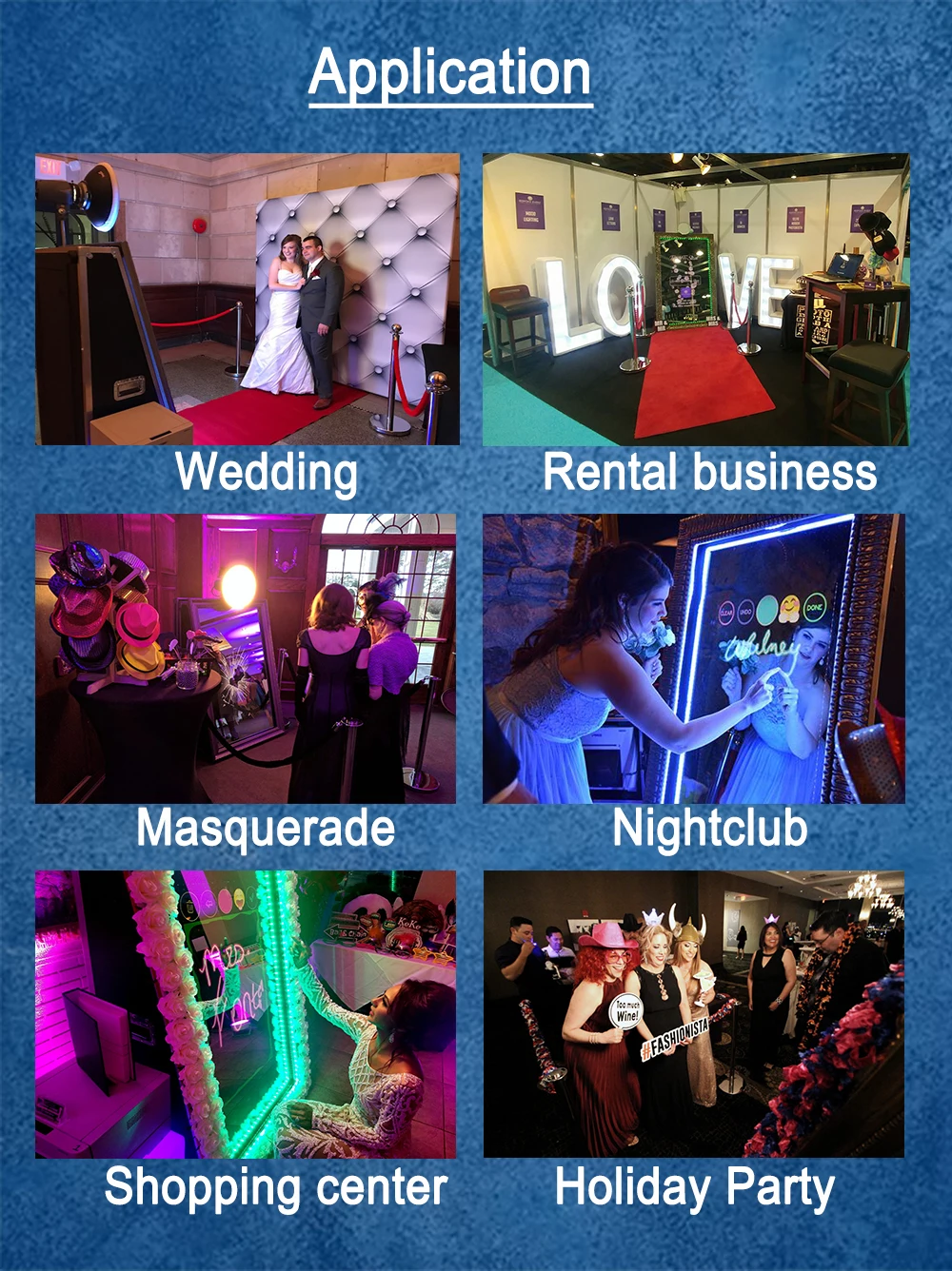 Magic Mirror Photo Booth Led Frame Screen Case Transport Mirror Selfie Photo Booth Mirror Photo ...