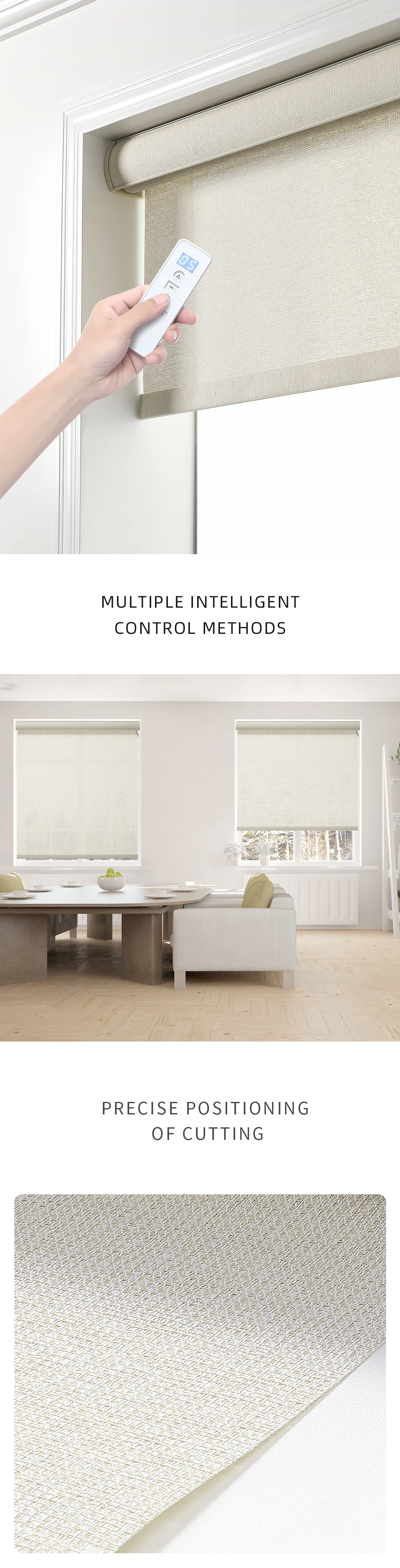 Smart Electric Motorized Roller Blinds Custom High Quality Blackout ...