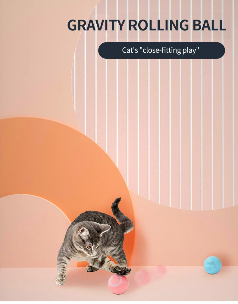 2024 New Smart Cat Toys Automatic Rolling Ball Electric Cat Ball ...
