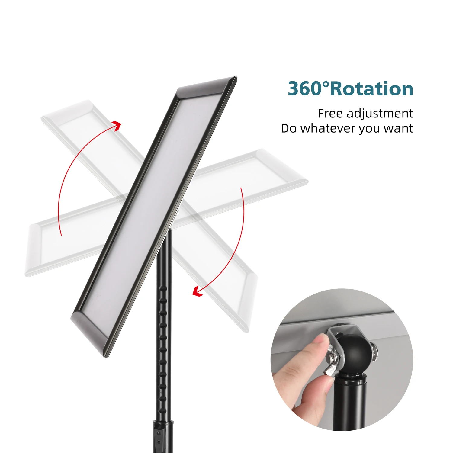 Adjustable A3 Size Sign Holders with Snap Frame, Black and Silver