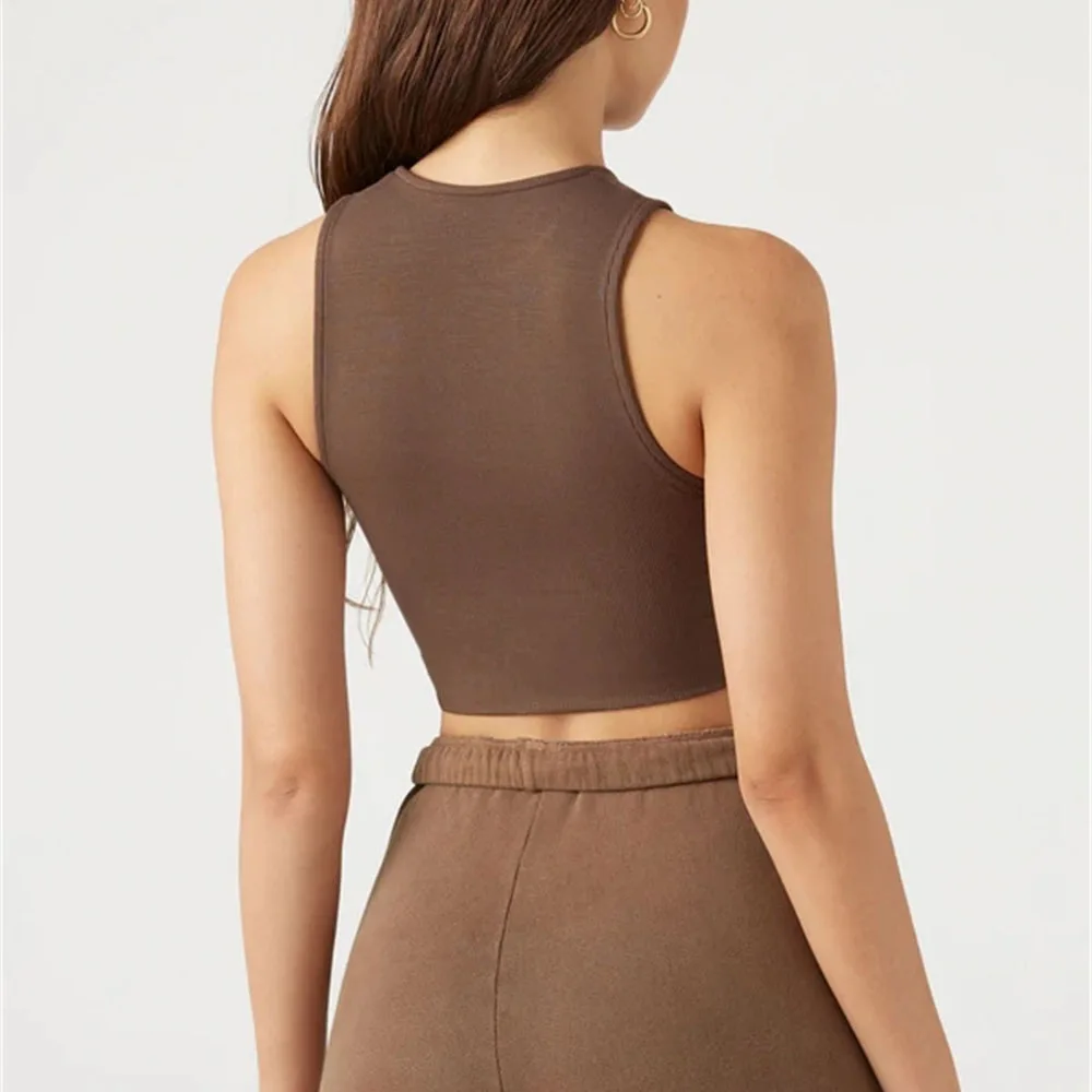 D&m Women String Crop Tops Summer Lady Sexy Stretch Ribbed Tank Tops ...