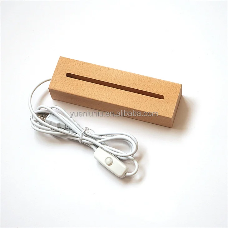 Wholesale Solid Wood LED Display Night Light Base Holder Stand for DIY ...