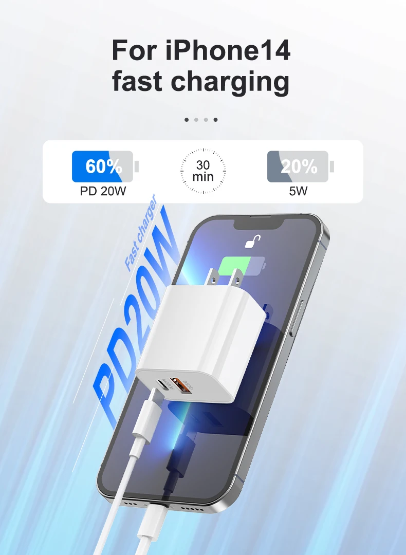 Wholesale 20w Pd Fast Chargers Mobile Phone Cable Adapter Multi Port ...