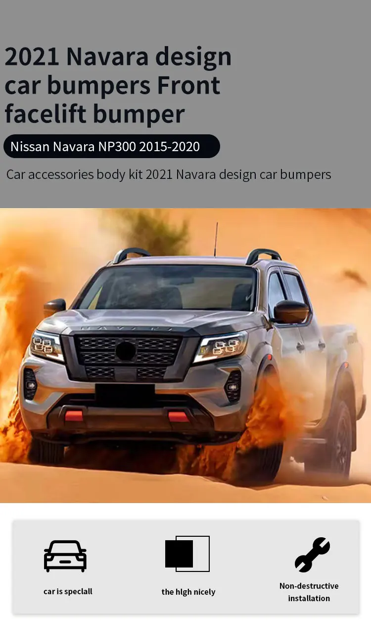 Fuli Body Kit 2021 Navara Design Car Bumpers Front Facelift Bumper For ...