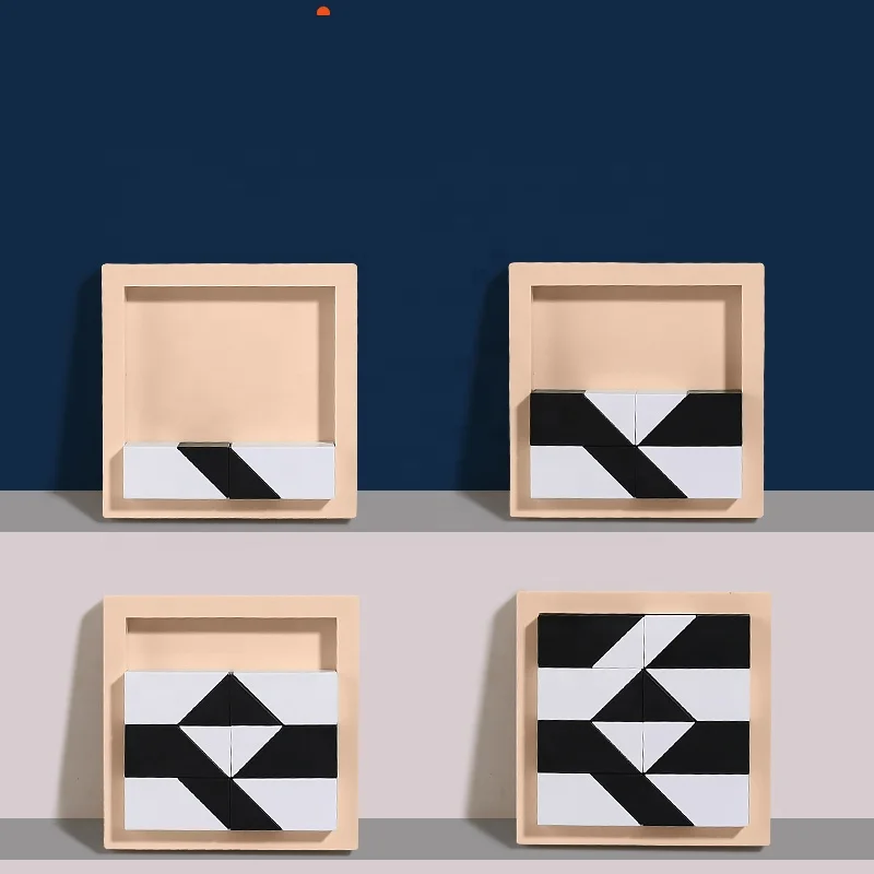 New Plastic Black White Hidden Block Puzzle Early Education Logical ...