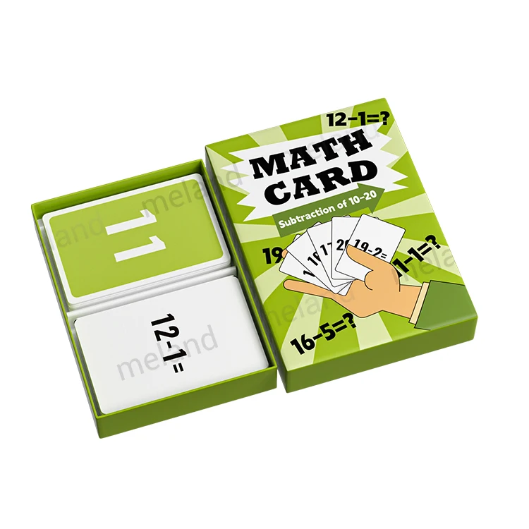 Educational Subtraction Math Flash Cards Learning Toy For Kids ...