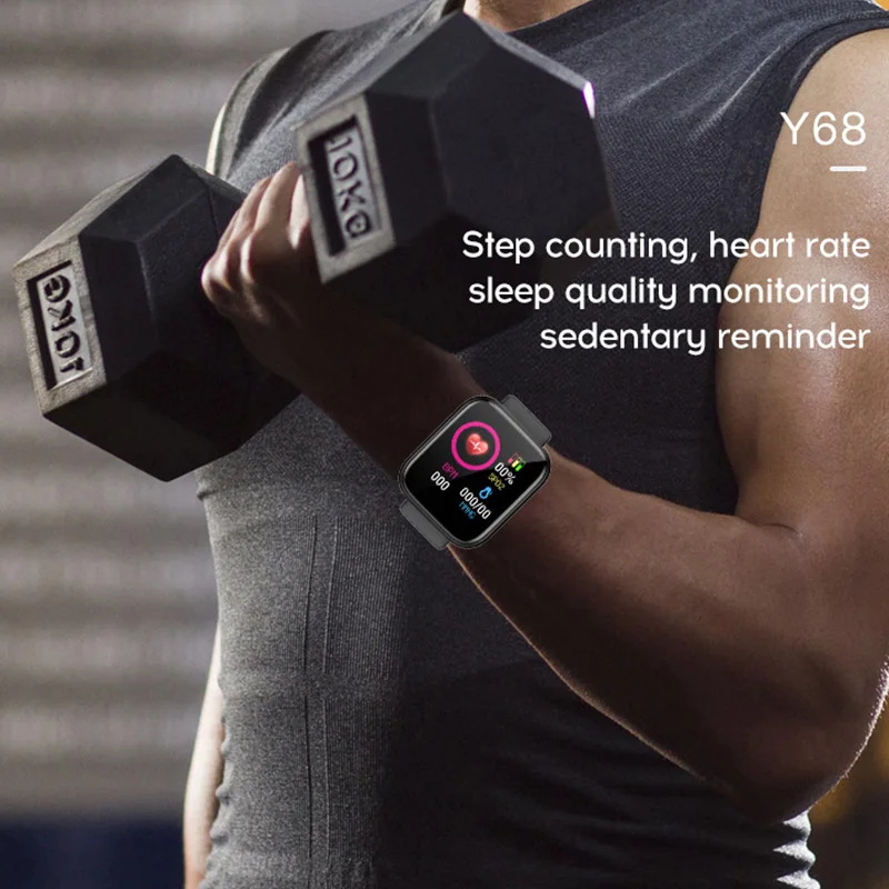 Y68 D20 Smart Watch - Fitness Trackers with Blood Pressure