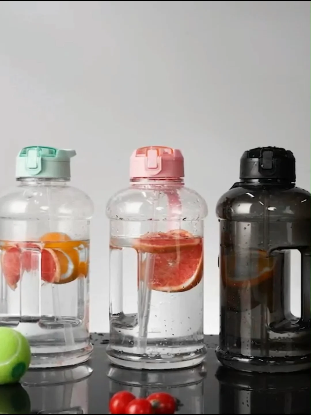 2.2l Half Gallon Water Bottle With Direct Drinking Straw And Anti ...