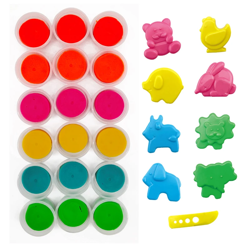 Oem Eco-friendly 18 Colors Playdough Kit For Kids Diy Playdough Set For ...