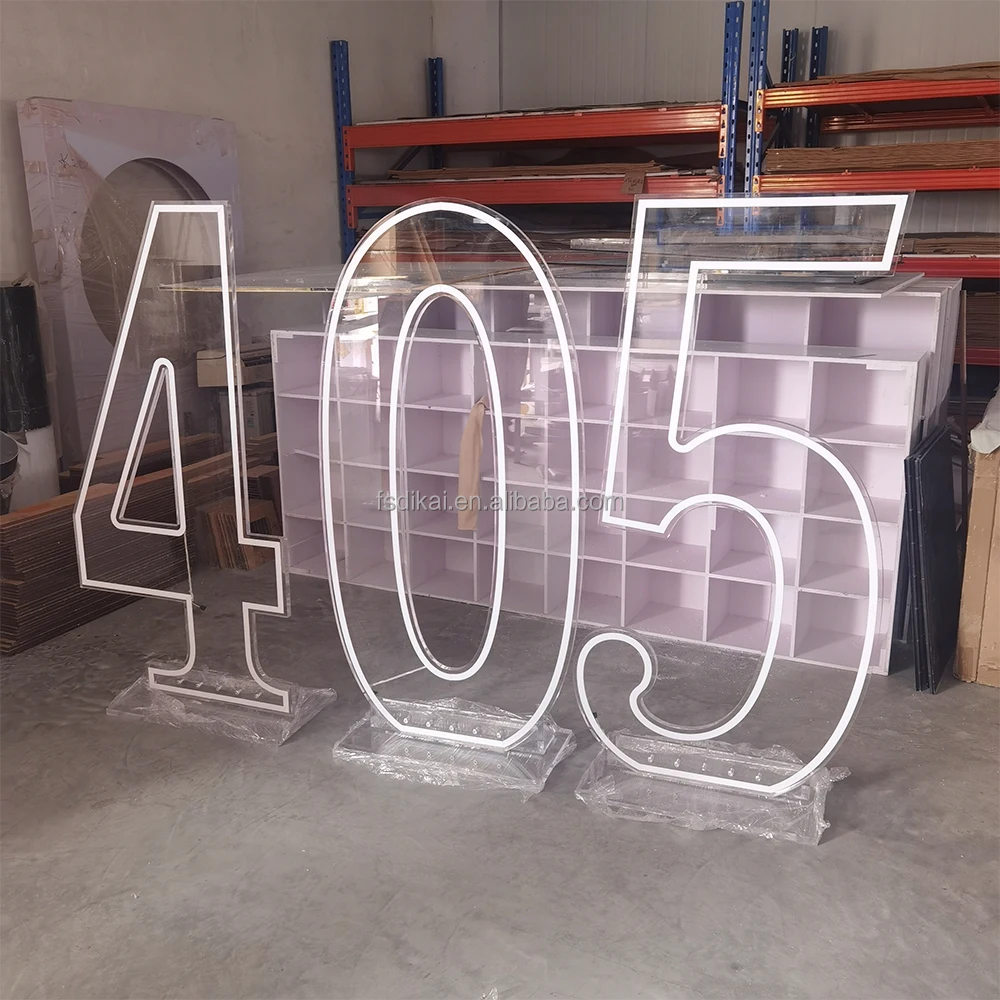 Hot Selling 4ft Light up Numbers Acrylic Numbers With Lights for ...