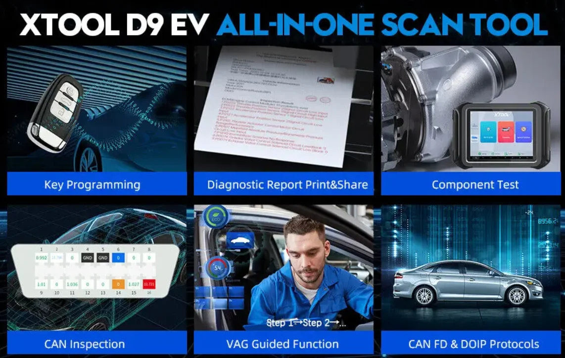 XTOOL D9 EV - Advanced Diagnostic Tool for New Energy Vehicles