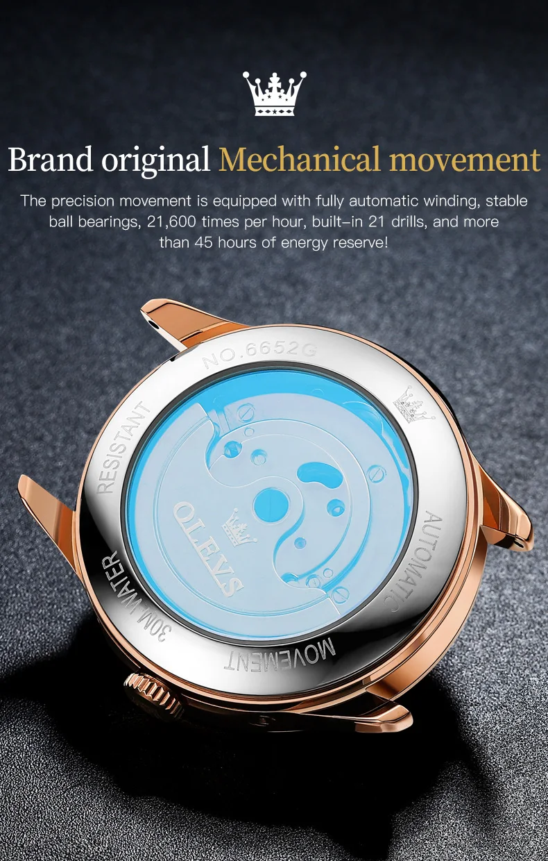 OLEVS Tourbillon Skeleton Watch - Luxury & Precision