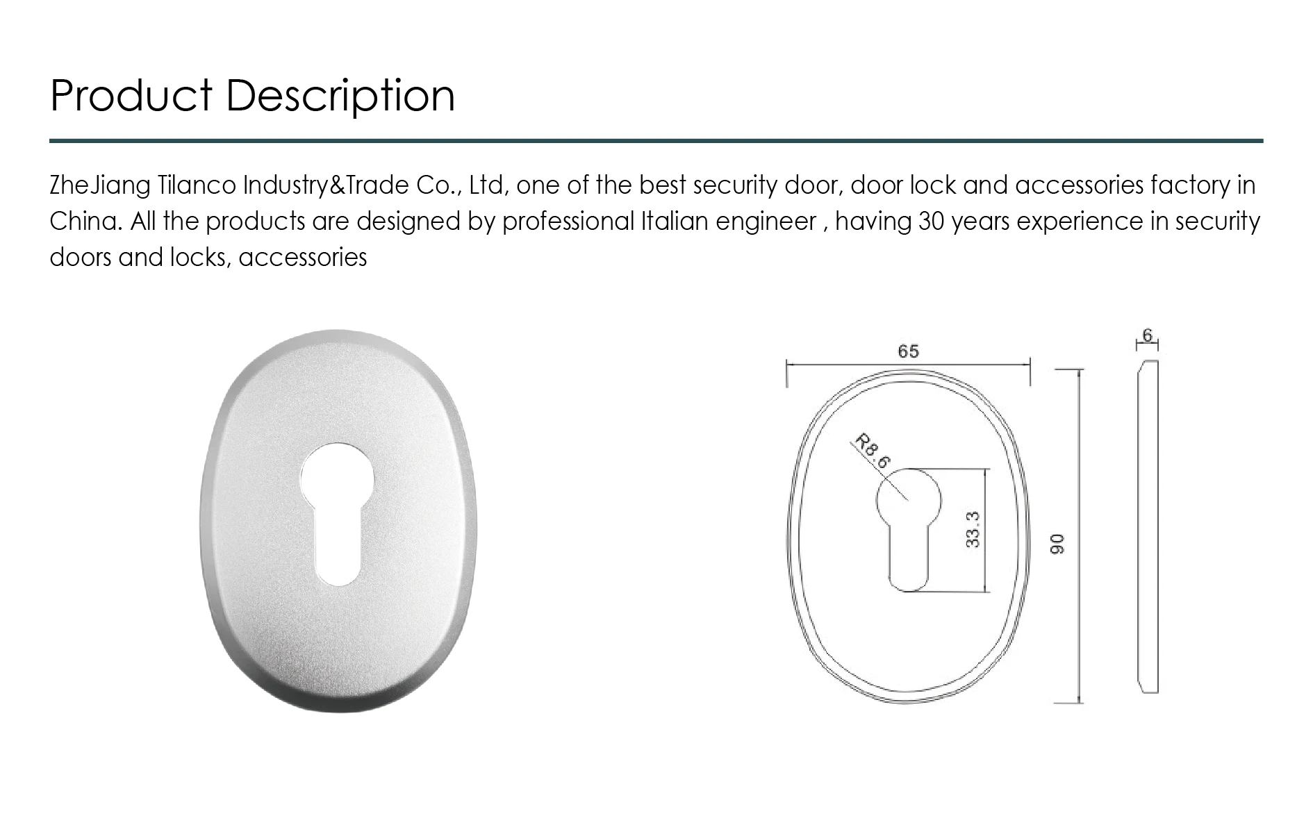 Italian Style Aluminum Lock Protector Mortise Lock Key Hole Escutcheon ...