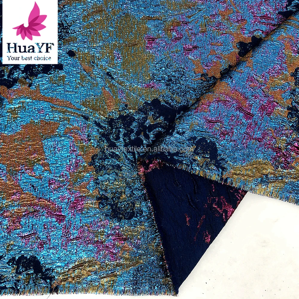 Blue brocade fabric ready stock color brocade jacquard fabric luxury ...