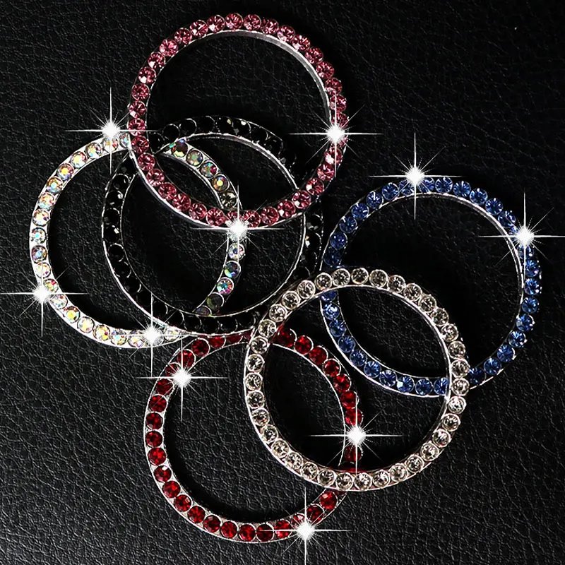 Car Crystal Rhinestone Start Engine Ignition Button Key Knobs Bling ...