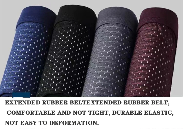 Men's Boxer Briefs Ice Mesh Holes Breathable Comfortable High Elastic ...