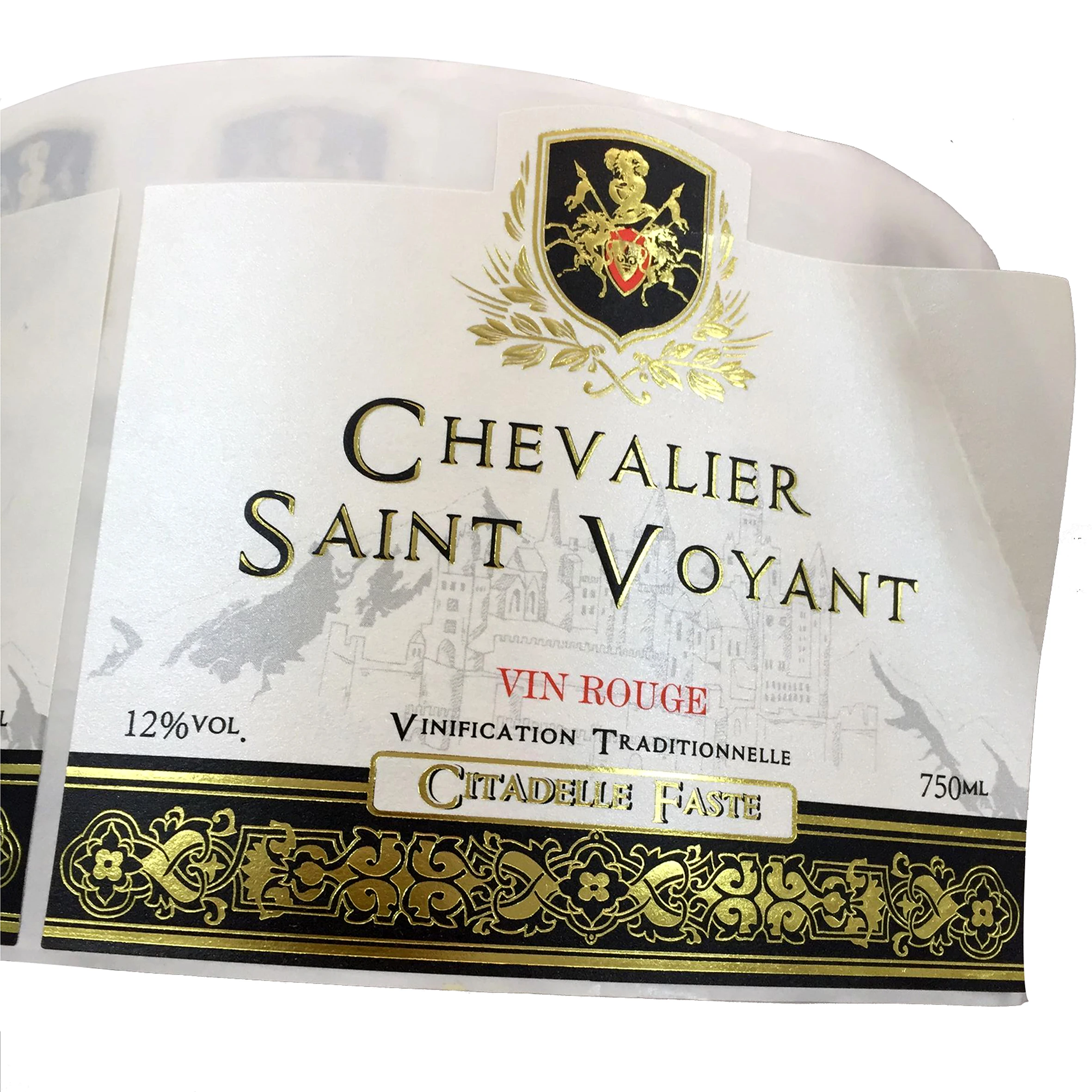 Premium Textured Paper Wine Bottle Label - Waterproof & Customizable