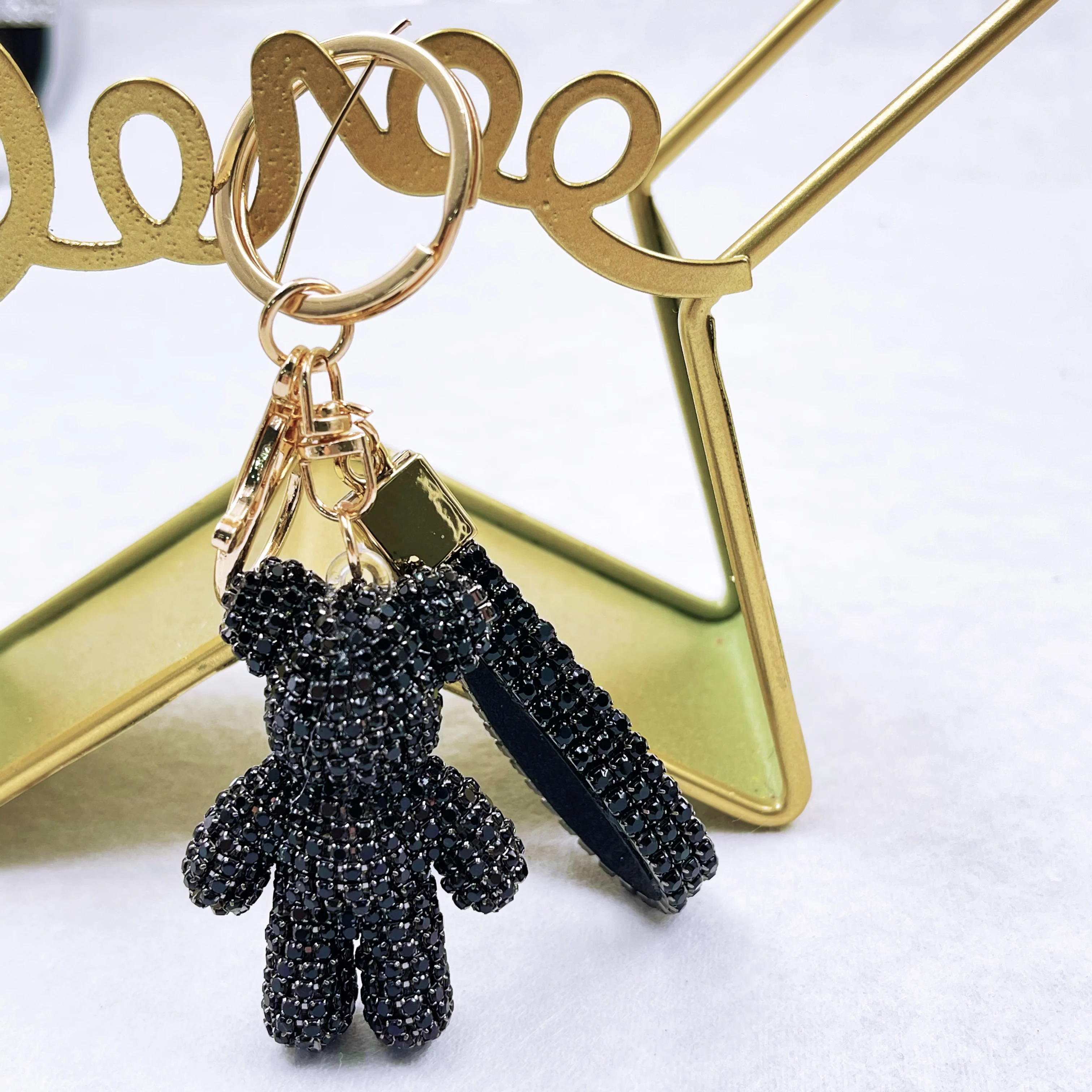 Low Price High Quality Colored Crystal Diamond Teddy Bear Keychain ...