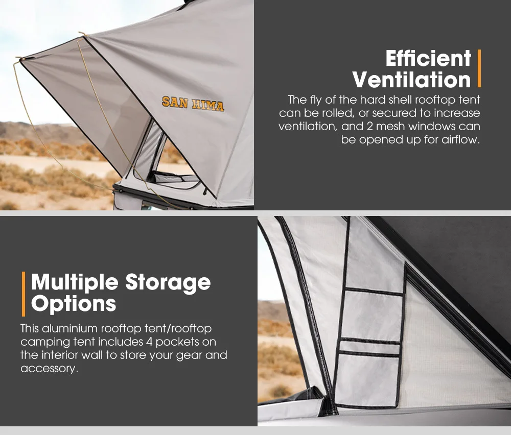 Outdoor Camping Aluminum 4 Person Hardtop Roof Tents For Vehicles ...