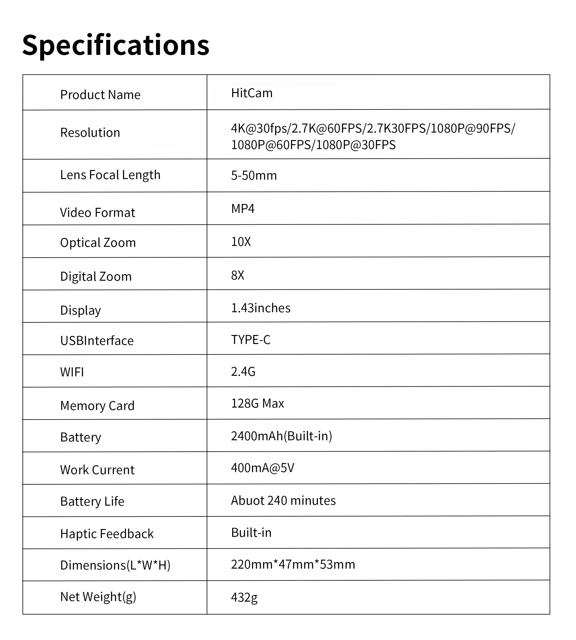 Runcam Hitcam 4k 10x Optics Zoom Digital Airsoft Camera - Buy ...