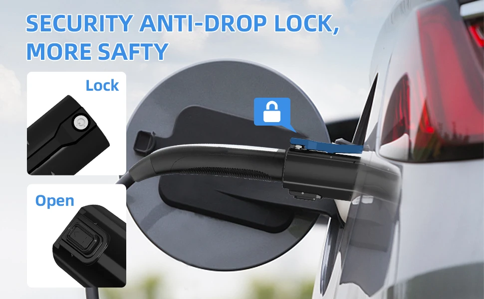 Sae J1772 Charger Black Type 1 Ev Connector 80a J1772 Charging Adaptor ...