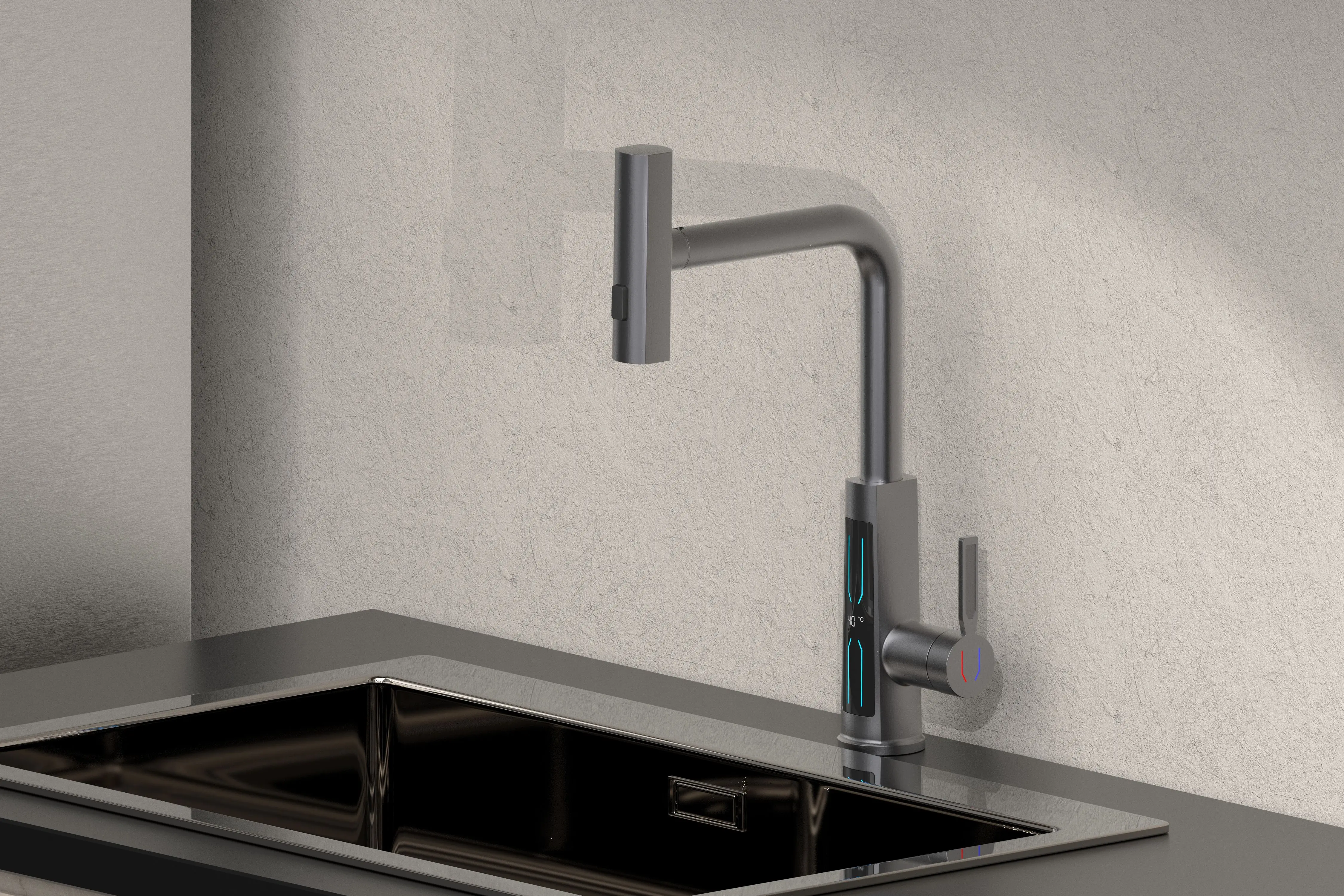 Contemporary Multifunctional 360 Degree Rotating Kitchen Faucet Digital ...