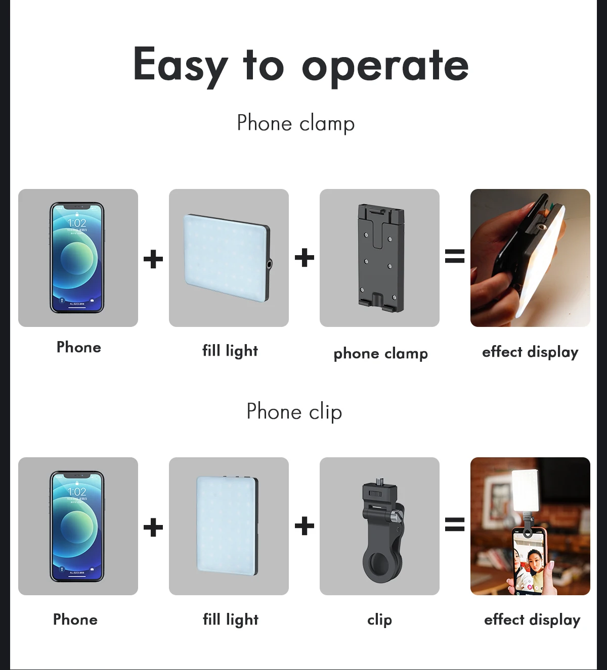 Factory Supply Portable Mini Clip on Fill Light Mobile Phone Selfie ...