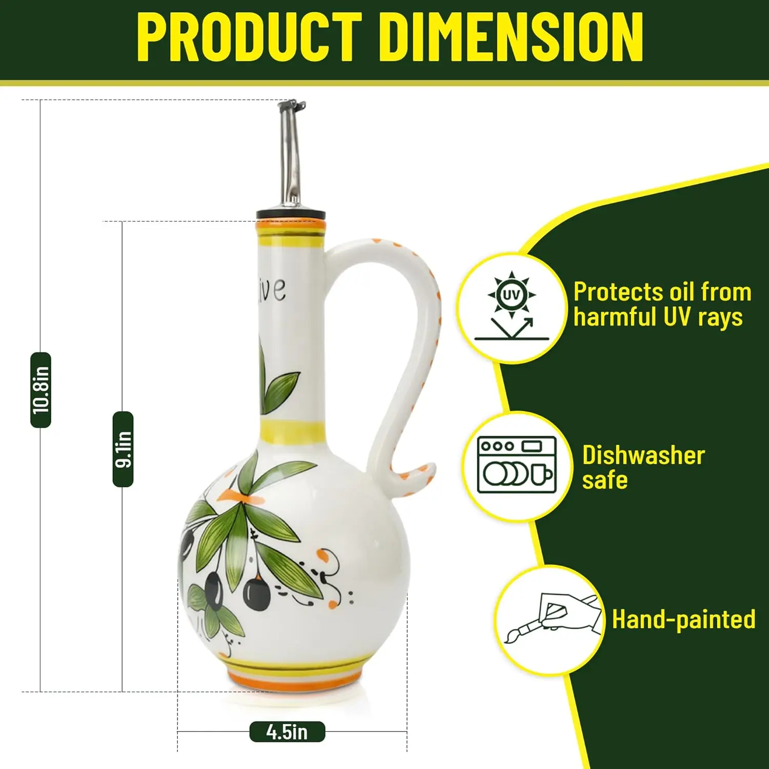 Alibaba.com: Customized capacity, hand-painted ceramic olive oil ...