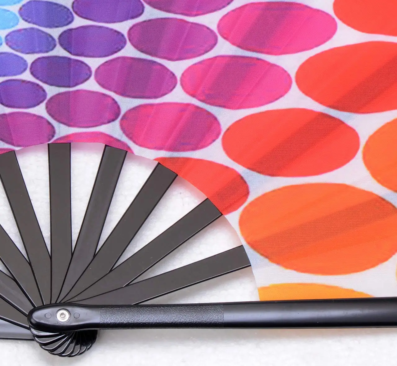 13INCH Personalizados Custom Rave Fan Printed Clack Party Dance Rainbow ...