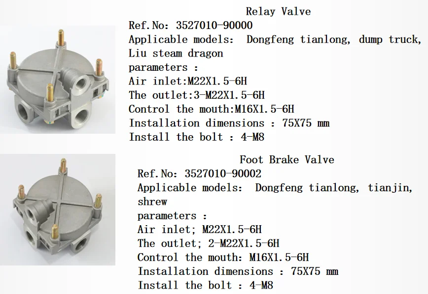 286171 E-6 Foot Brake Valve 961 880 001 0/9618800010 For American Truck ...