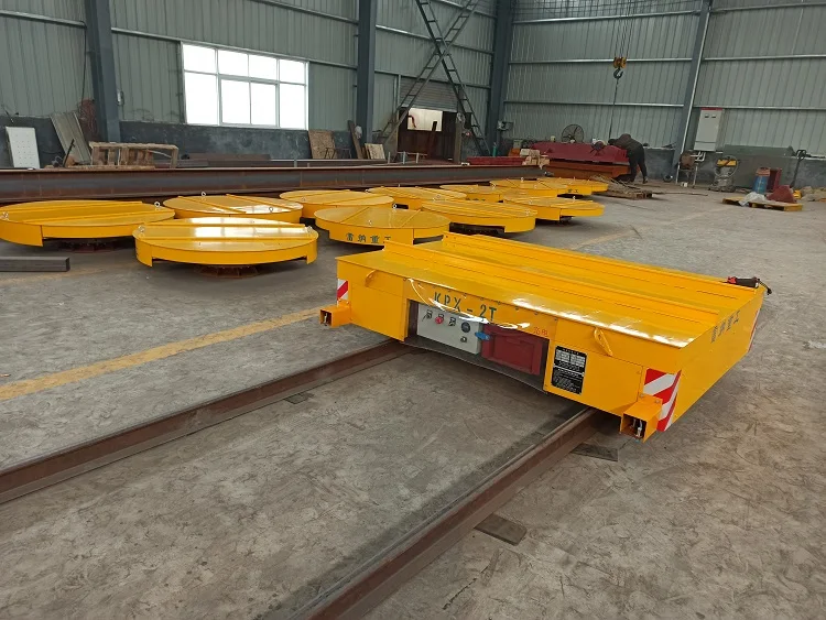 Hydraulic Lifting Rail Transfer Cart Customized Tow Cable Electric Flat ...