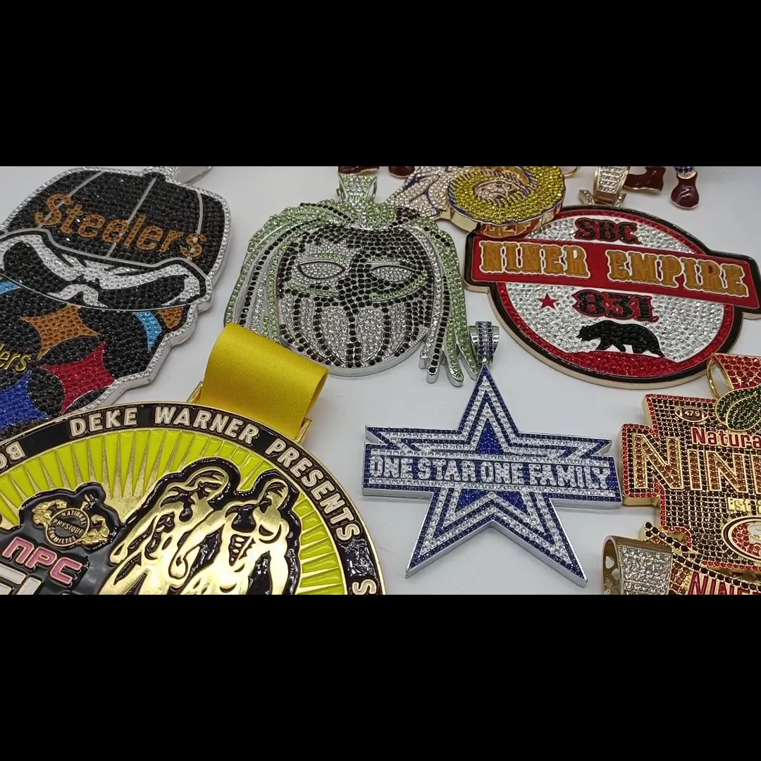 Sidan Custom Football Teams Pendant Medal Helmet Necklace High Quality ...