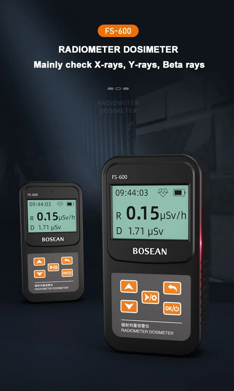 Black Digital Geiger Counter Nuclear Radiation Measurement Detector ...