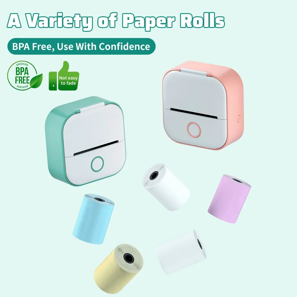 Phomemo T02 Portable Mini Home Office Wireless Thermal Pocket Printer ...