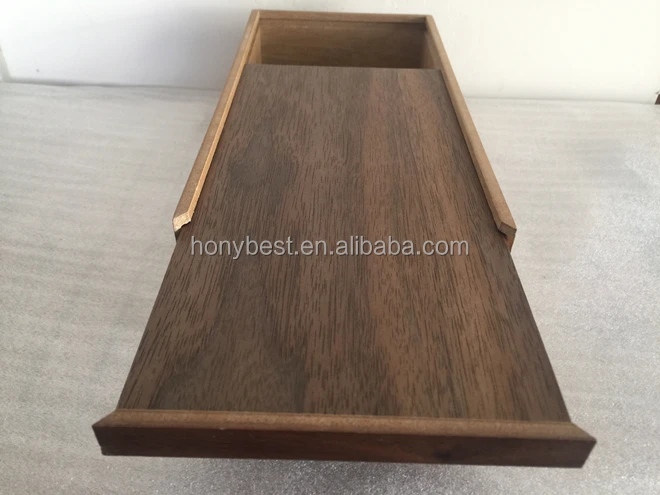 Rectangular Walnut Tissue Boxes Slide-Out Bottom Design Wooden Tissue ...