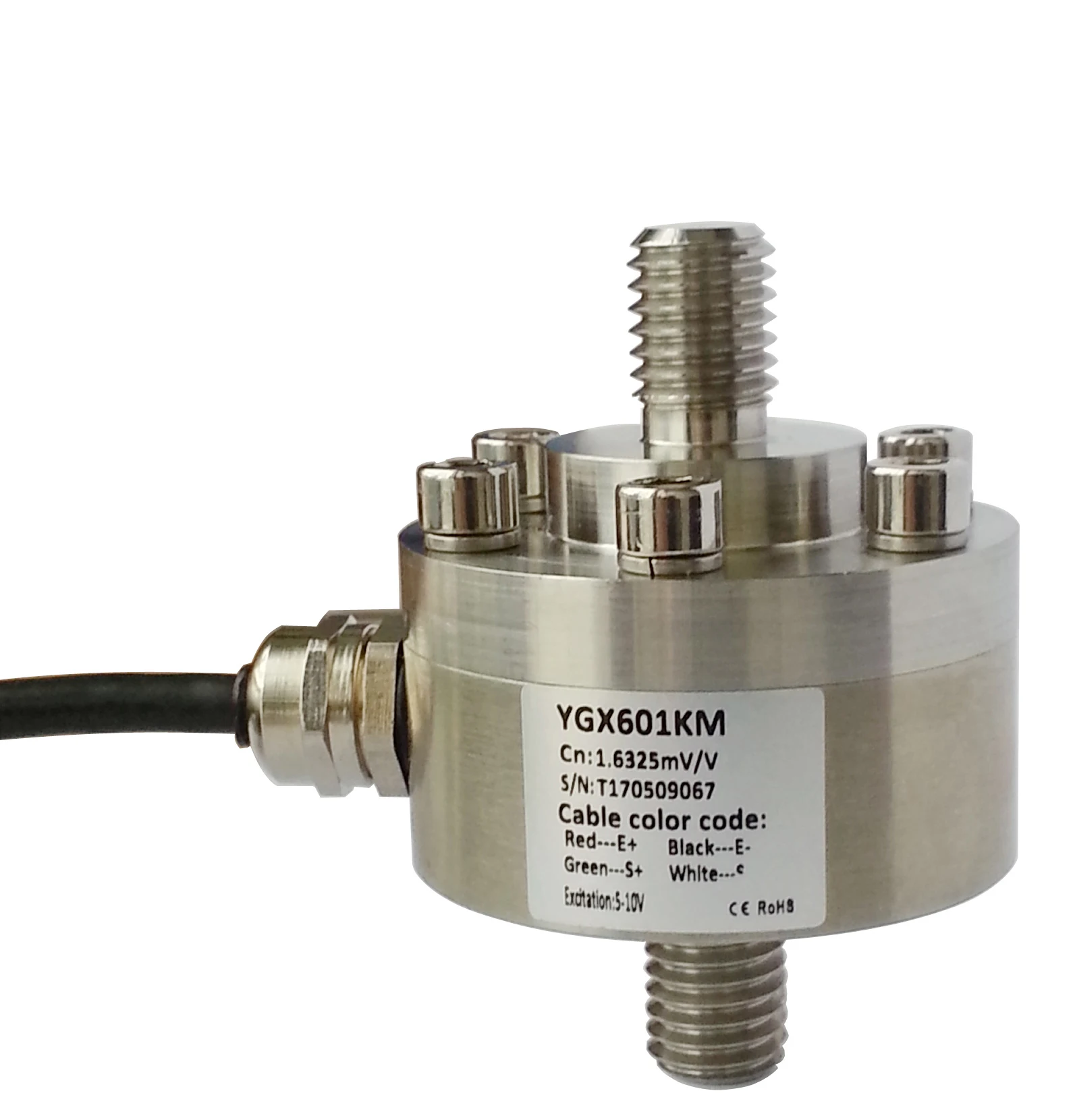 Miniature threaded in line load cells force sensor transducer for both ...