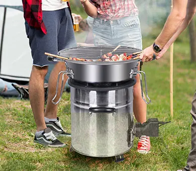 SSM Top-Lit Updraft Stainless Steel 304 Rocket Stove for Camping