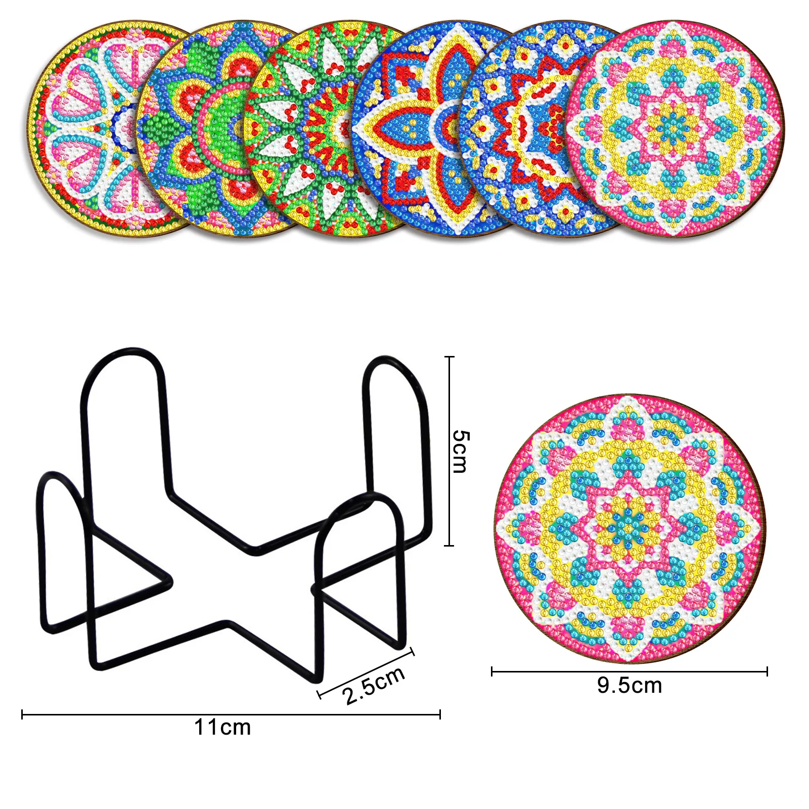 Full Diamond Painting Coaster Wood Back Multi Designs Platemat Fruit ...
