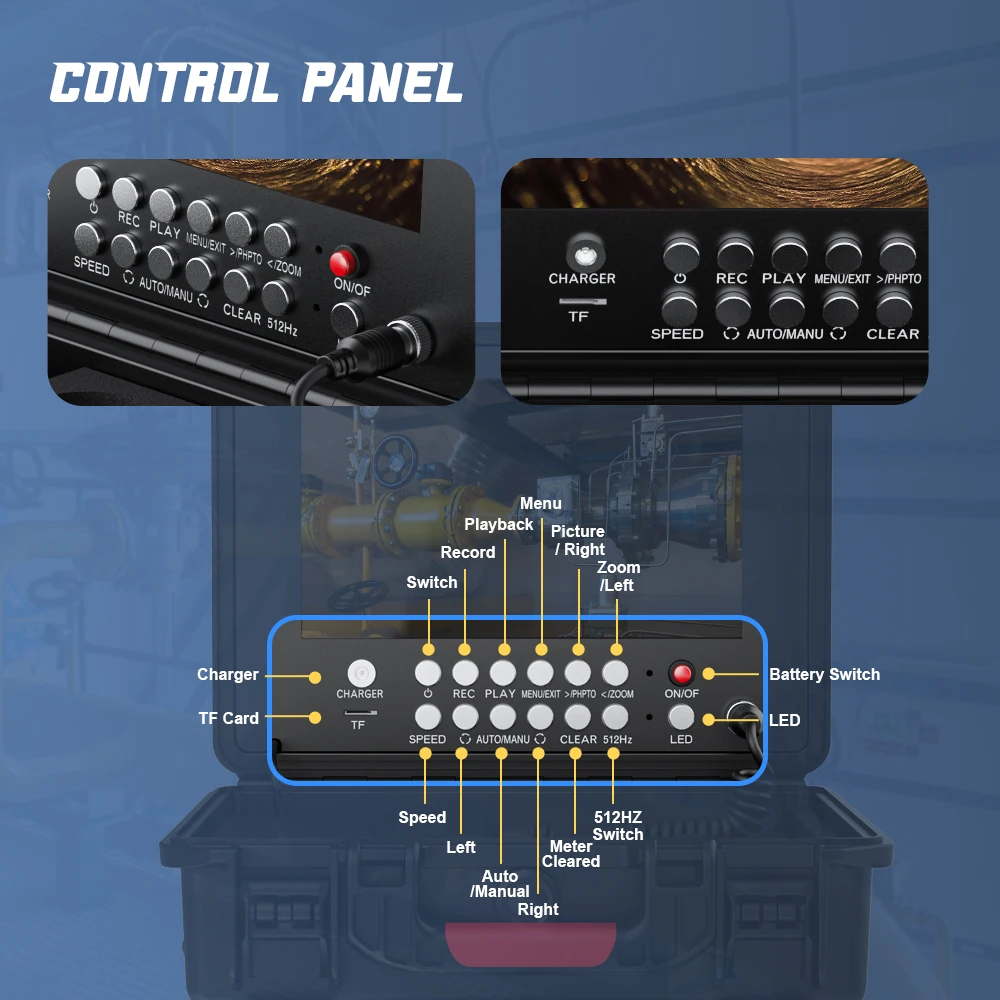 9in Wireless WiFi Sewer Drain Camera Inspection - 1080P, Night Vision, OEM