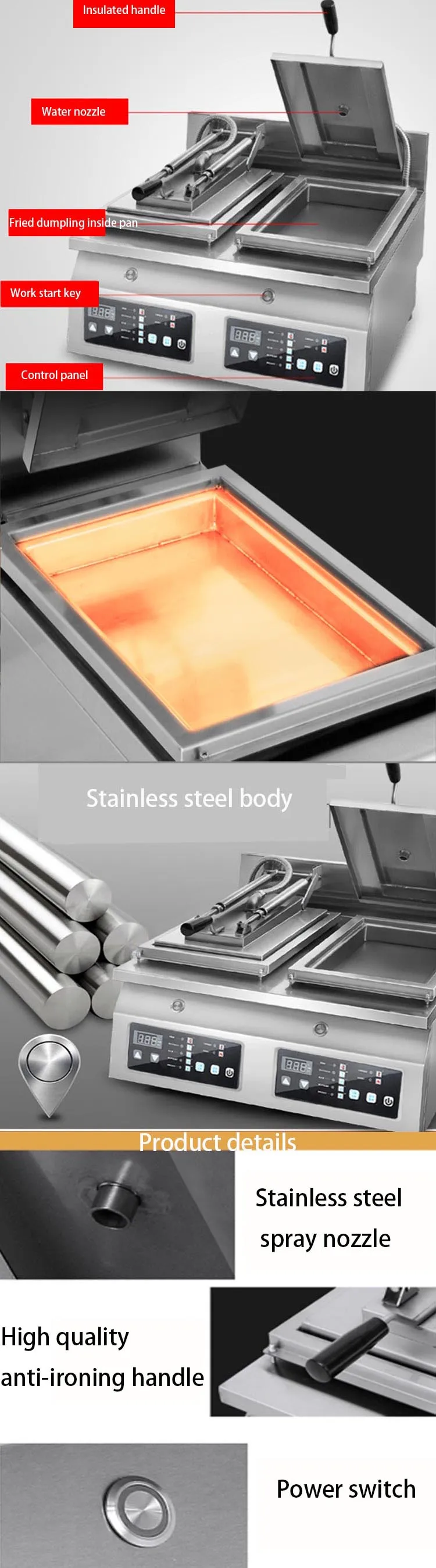 Automatic Samosa Potsticker Fryer Gyoza Frying Pan Commerical Fried ...