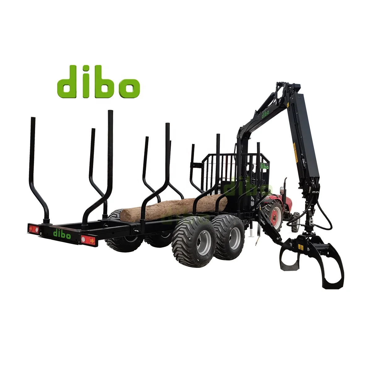 Tractor 10t forestry forwarder timber trailer firewood crane log grab ...