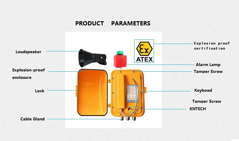 KNTECH ATEX Certified 30W Explosionproof Loudspeaker Voip