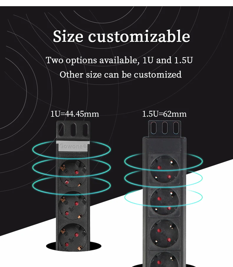 4000w Heavy Power Pdu 6 Ways German Standard Outlets Power Distribution ...