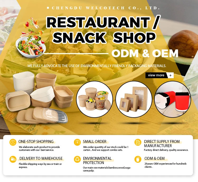 Paper Square Salad Container Bowls Eco Friendly Fruit And Salad ...