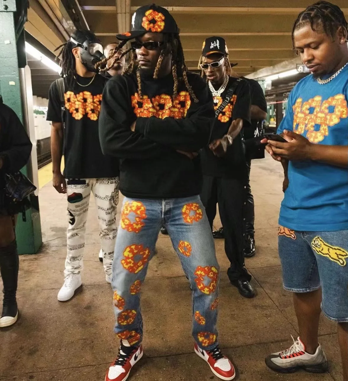 1:1 High Quality Heavyweight Denim X Offset Puff Print Hoodies ...